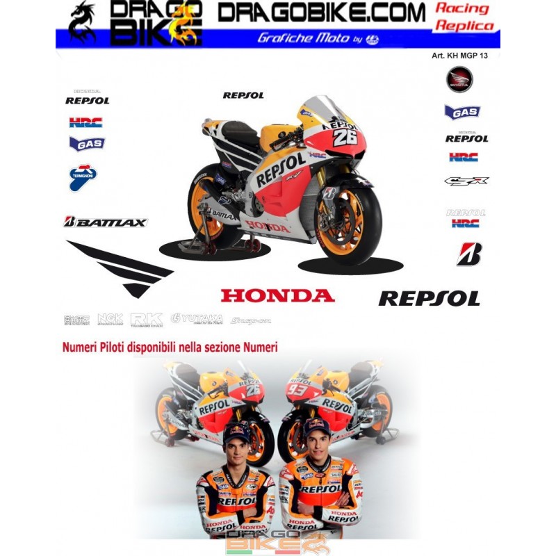 Motorbike Stickers Kit Honda MotoGP REPSOL 2013