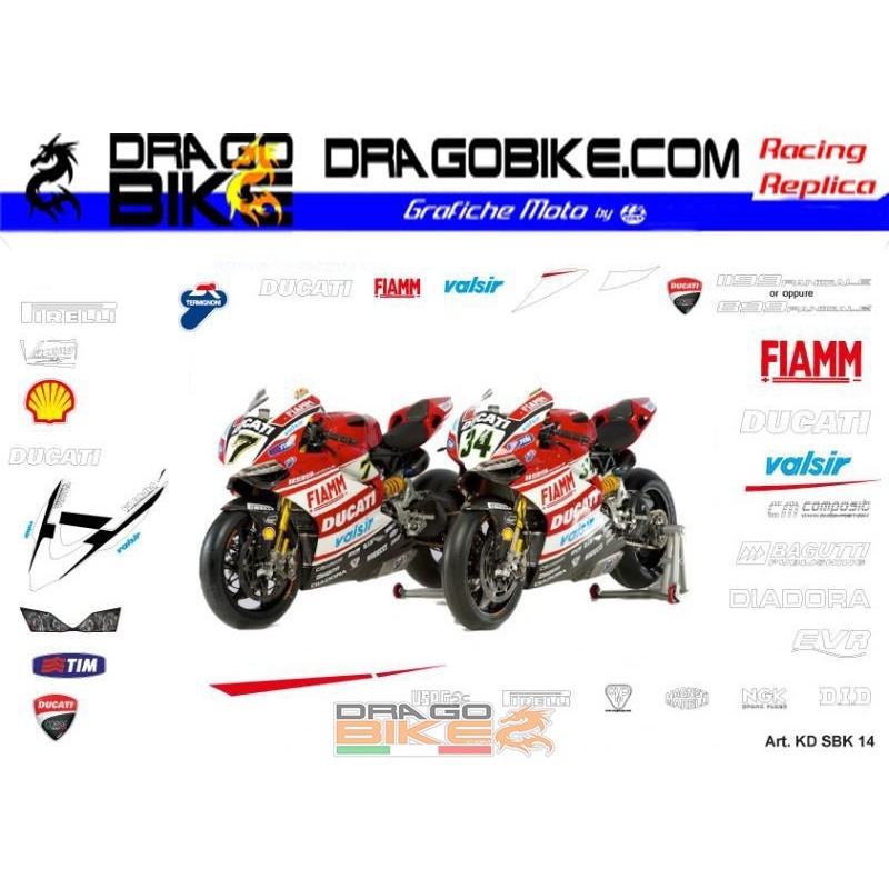 Motorbike Stickers Kit Ducati SBK 2014