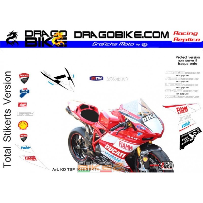 Motorbike Stickers Kit Ducati SBK 2014 Protect TSP for 848 1089 1198