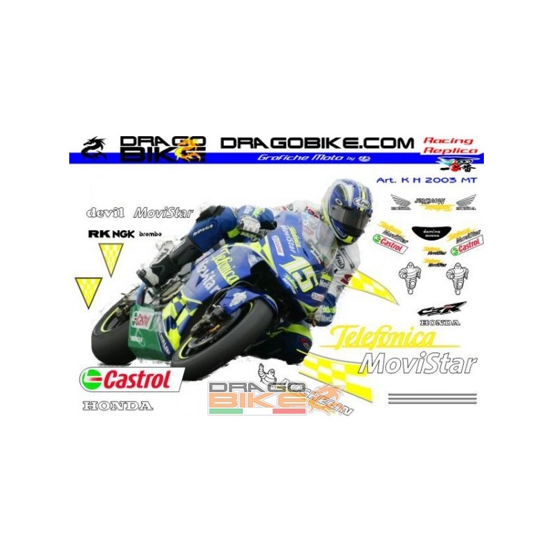 Stickers Kit Honda MotoGP Telefonica Movistare 2003