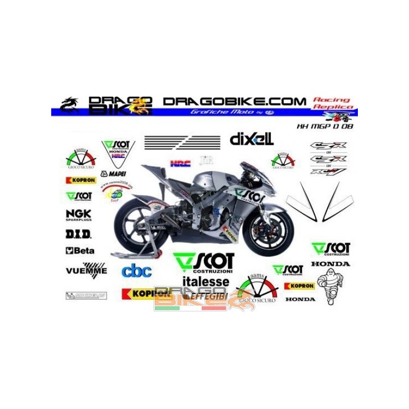 Stickers kit Honda MotoGP Dovizioso 2008