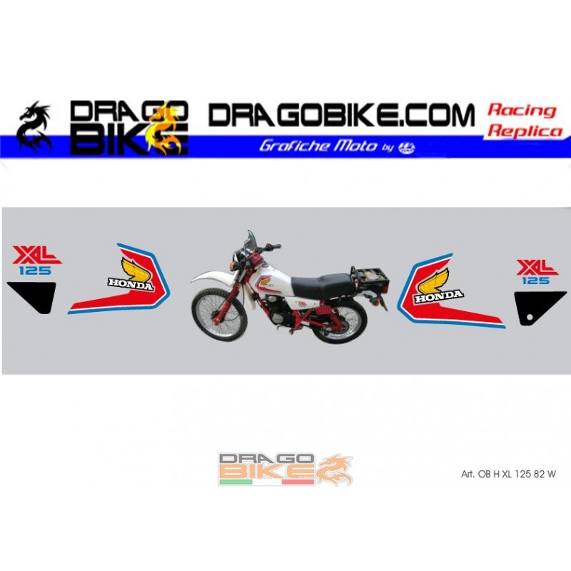 Motorbike Stickers Kit Honda 125 xl 1982 Classic Line ( White)
