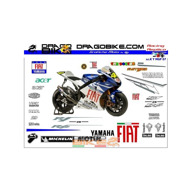 Stickers kit Yamaha MotoGp Race Replica Valentino Rossi 2007