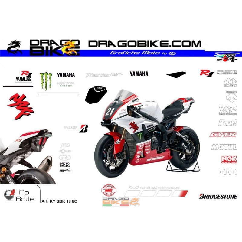 Motorbike Stickers Yamaha SBK 2018 Suzuka 8 Ore Endurance